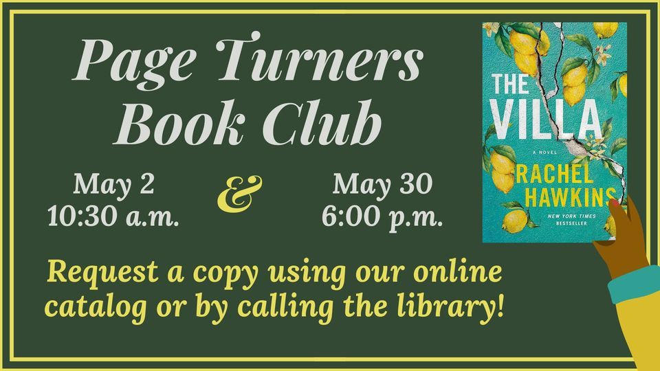 Page Turners Book Club: The Villa by Rachel Hawkins, Superior Public ...