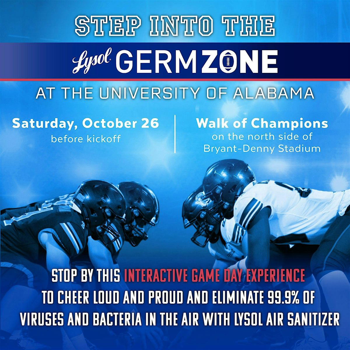Free Lysol Germ Zone Experience at Walk of Champions, The University of ...