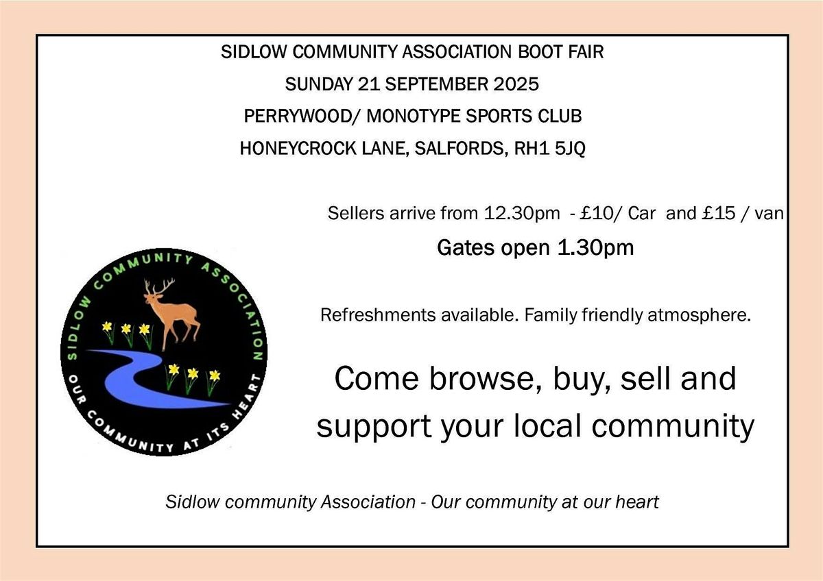 Car Boot Sale, Monotype - Perrywood Sports & Social Club, Redhill, 21 ...