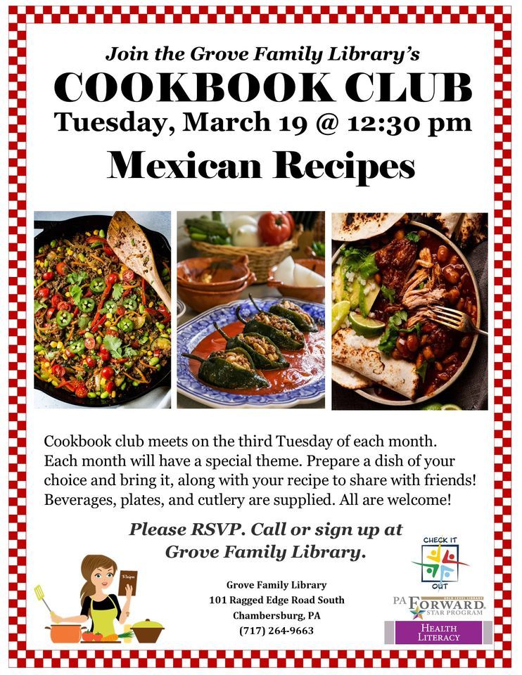 Cookbook Club - Every third Tuesday of the month - Mexican Recipes, 101 Ragged Edge Rd S ...