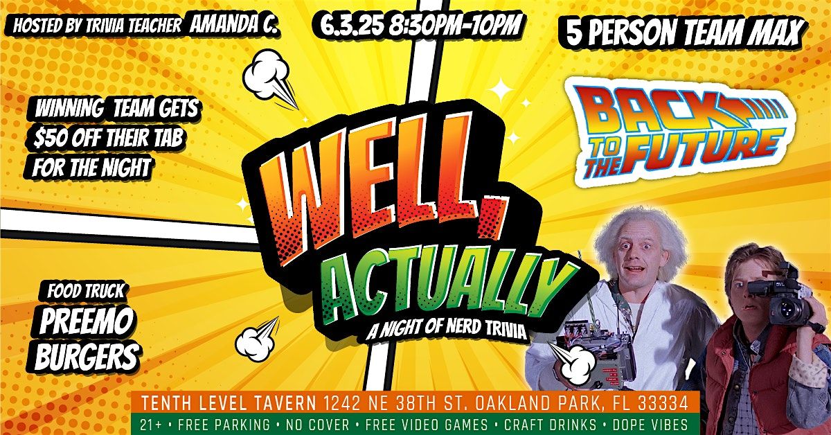 Back to the Future Trivia Night!, Tenth Level Tavern, Oakland Park, 3 ...