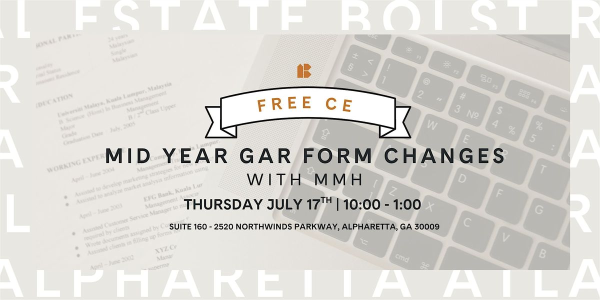 FREE CE: Mid Year GAR Form Changes with MMH | Alpharetta, 2520 ...