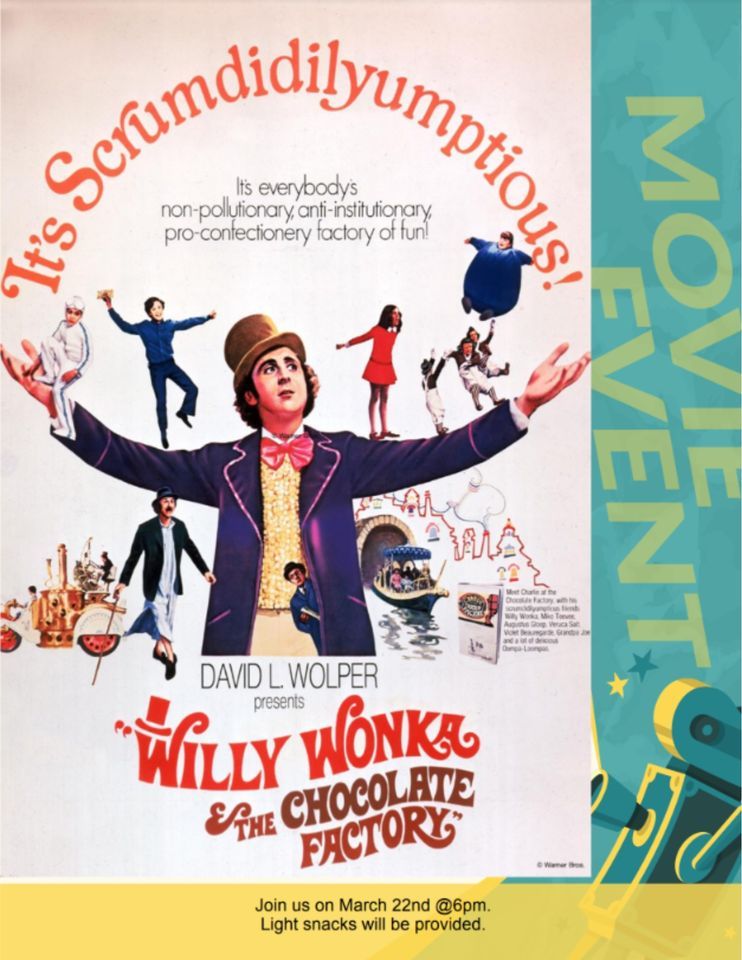 Movie Night at the Library: Willy Wonka and the Chocolate Factory ...