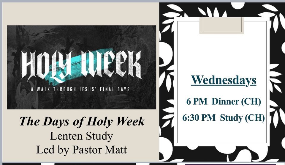 Lenten Supper & Holy Week Study Series, N84W16707 Menomonee Ave ...