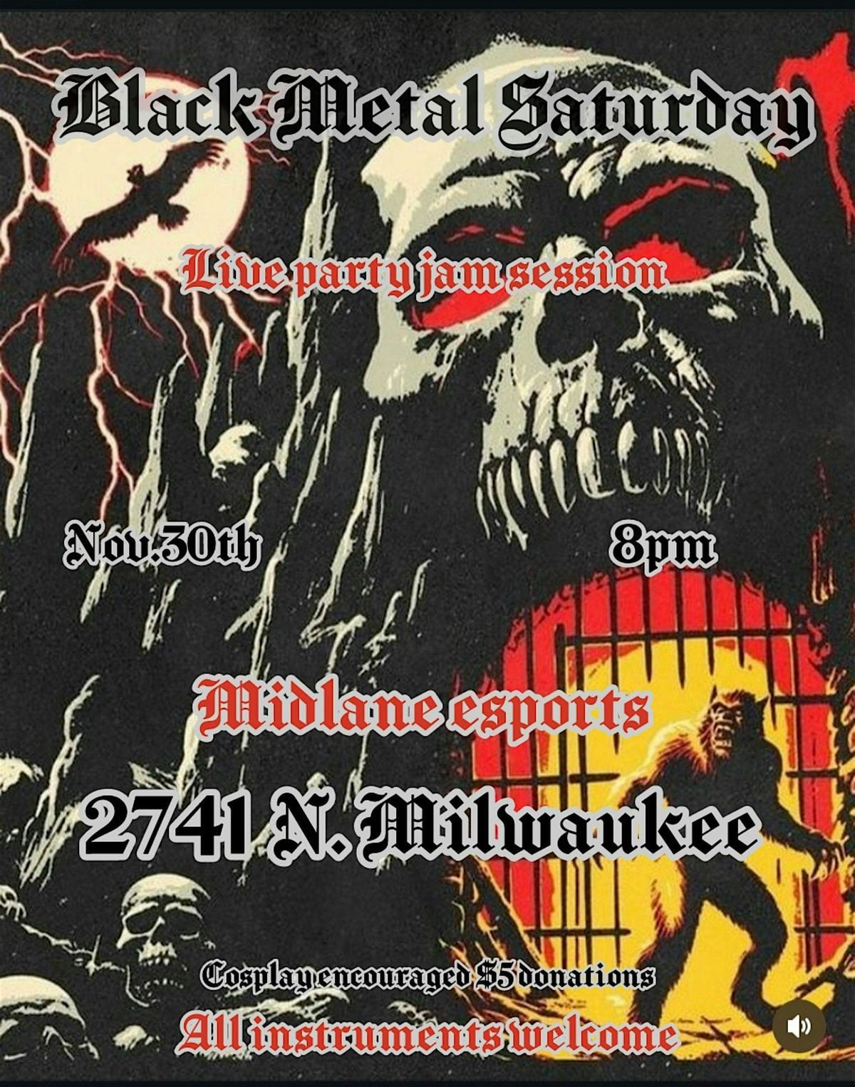 Black Metal Saturday, Midlane Esports, Chicago, 30 November 2024 ...