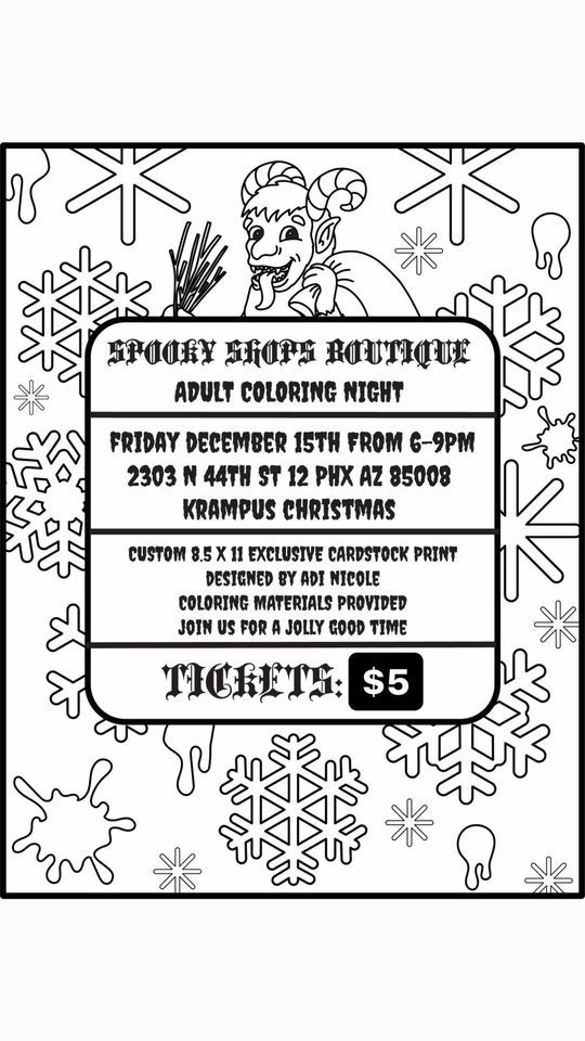 December Adult Coloring Night , Spooky Shops, Phoenix, December 15 2023 ...