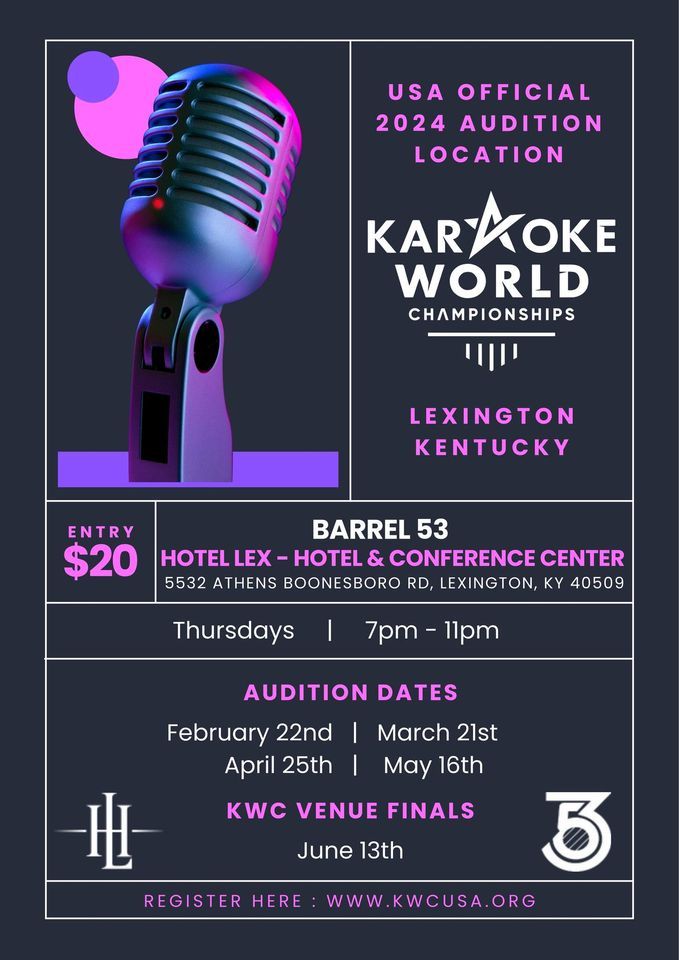 KWCUSA Auditions, 5532 Athens Boonesboro Rd, Lexington, KY, 25 April ...