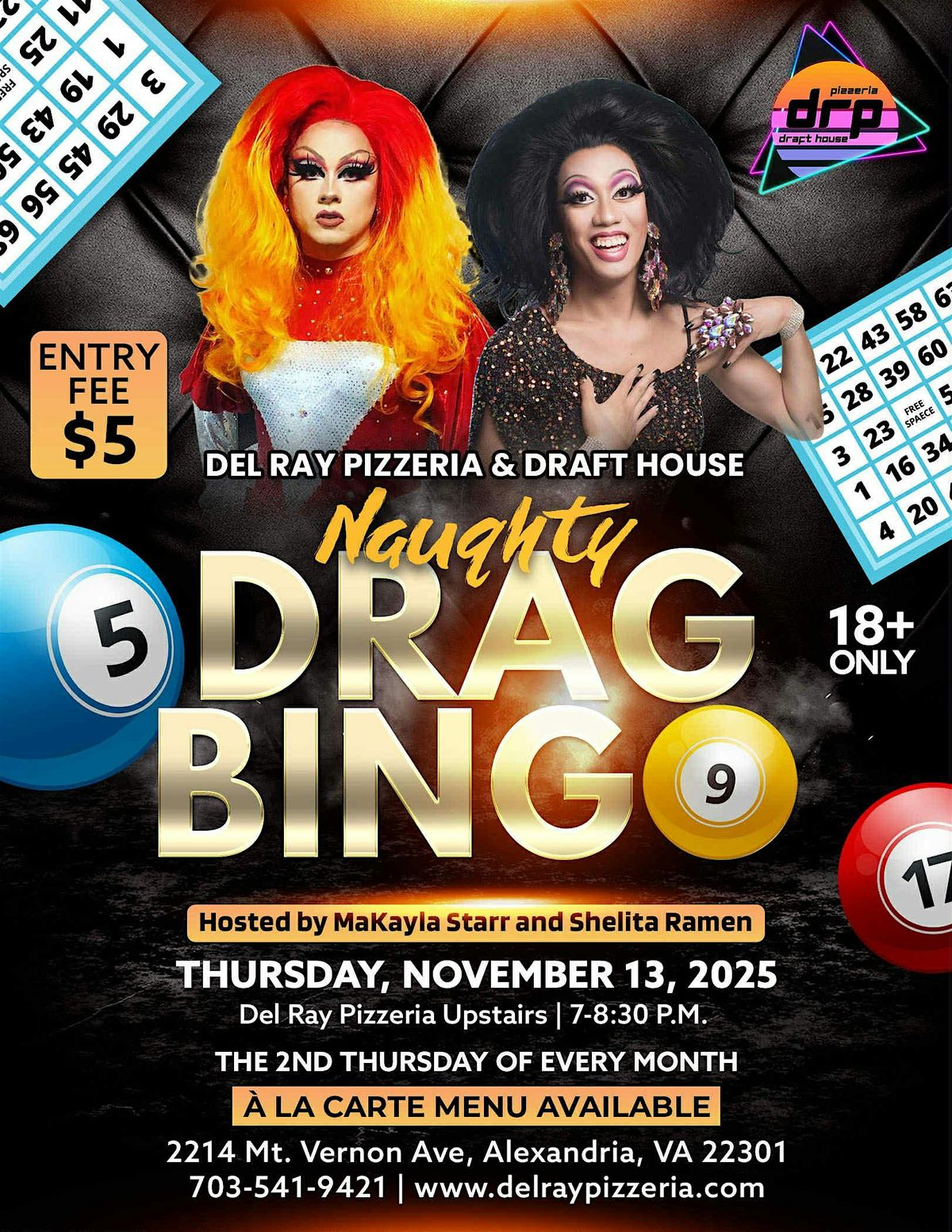 Del Ray Pizzeria Naughty Drag Bingo, Del Ray Pizzeria & Draft House ...