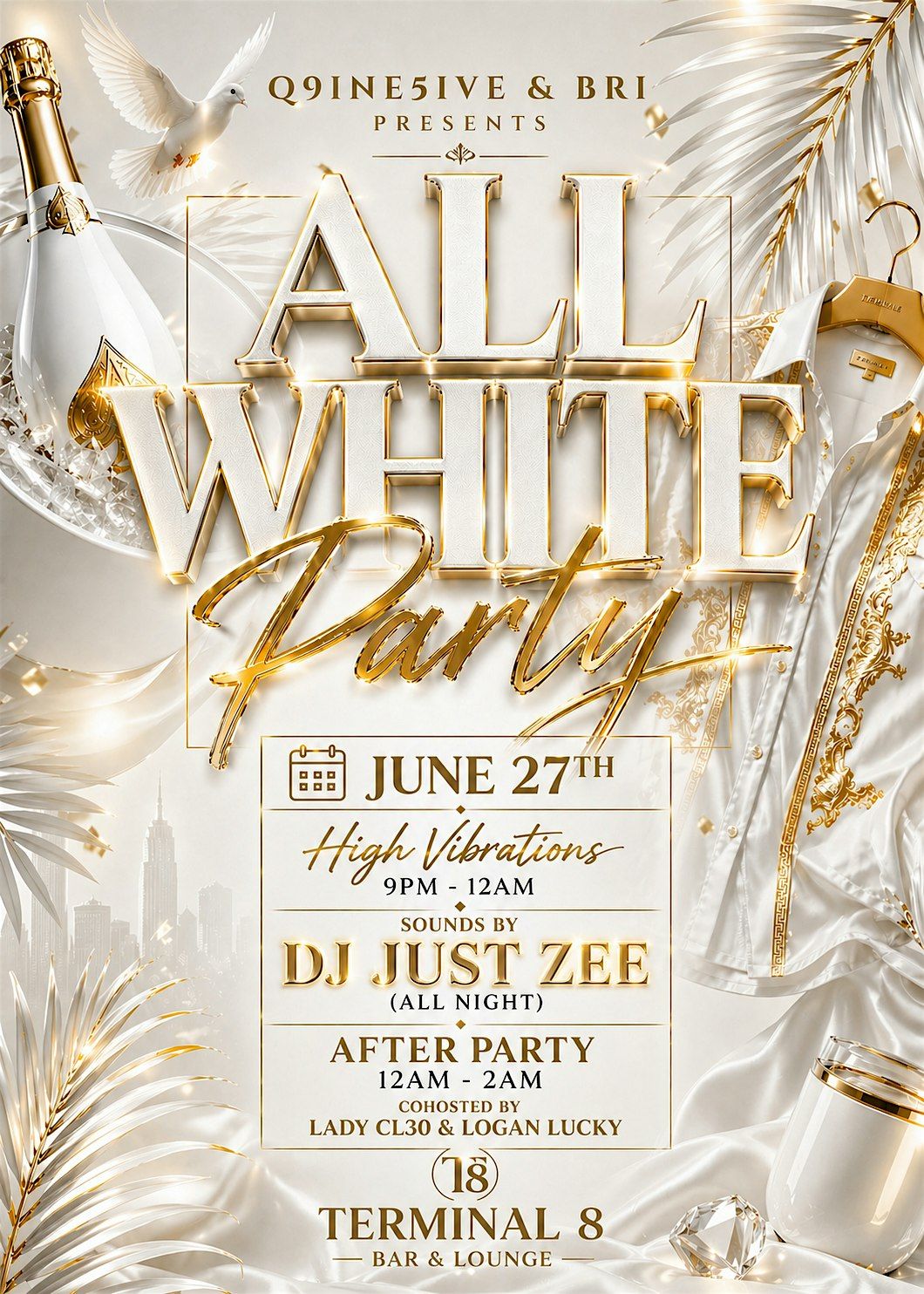 All White Party, Terminal 8 - Bar & Lounge, Raleigh, 27 June to 28 June ...