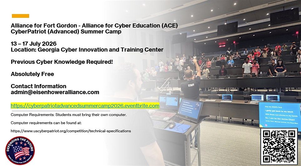 CyberPatriot Summer Camp 2026 (Advanced), Georgia Cyber Innovation ...