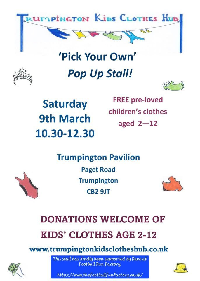 Trumpington Kids Clothes Hub Pop Up Stall , Trumpington Pavilion, Paget ...