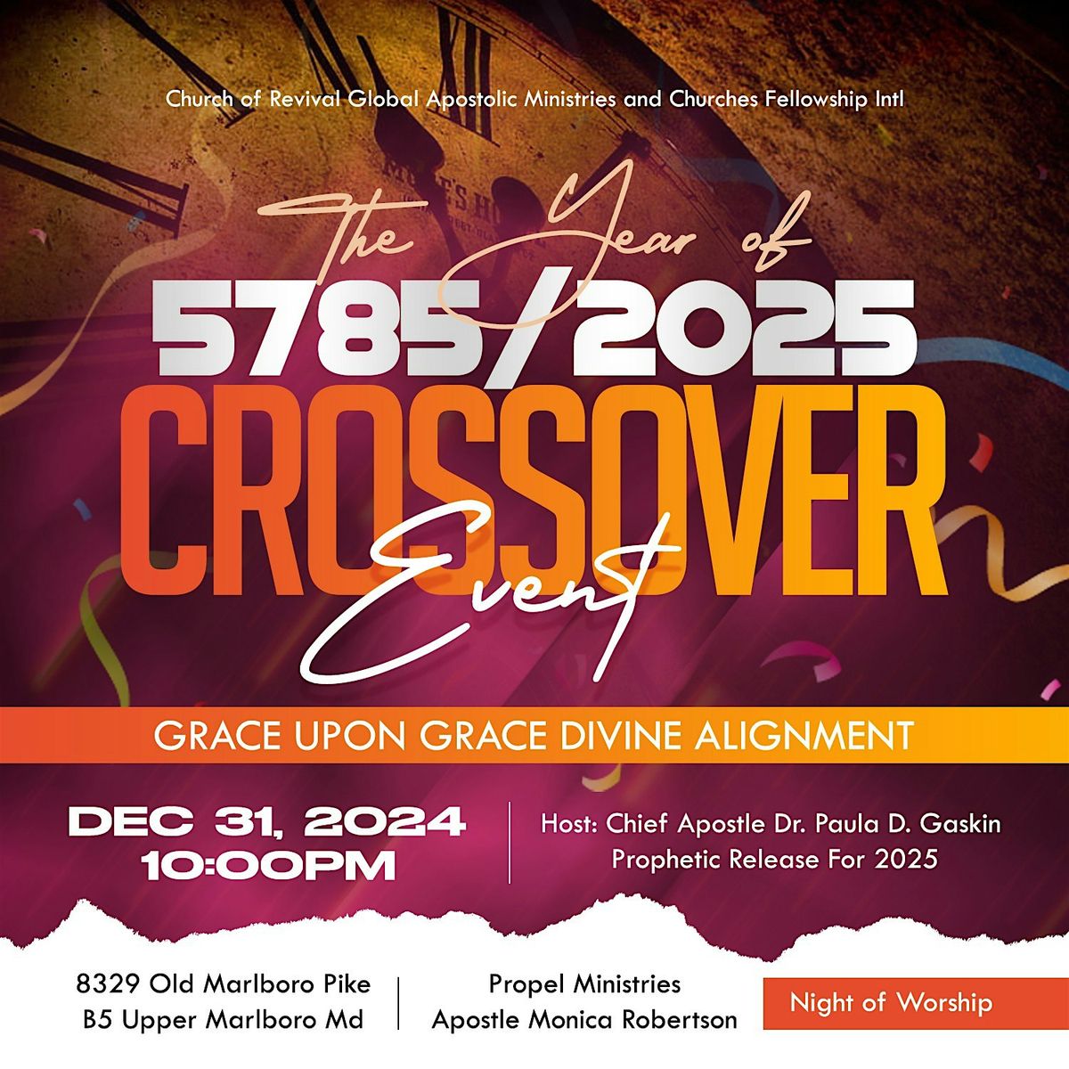 The Year Of 5785/2025 Crossover NEW YEAR EVE Event, Church of Revival ...