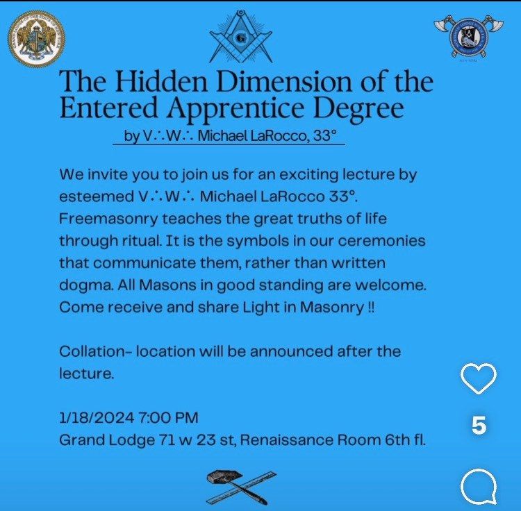 The Hidden Dimension of the Entered Apprentice Degree, Grand Lodge of ...