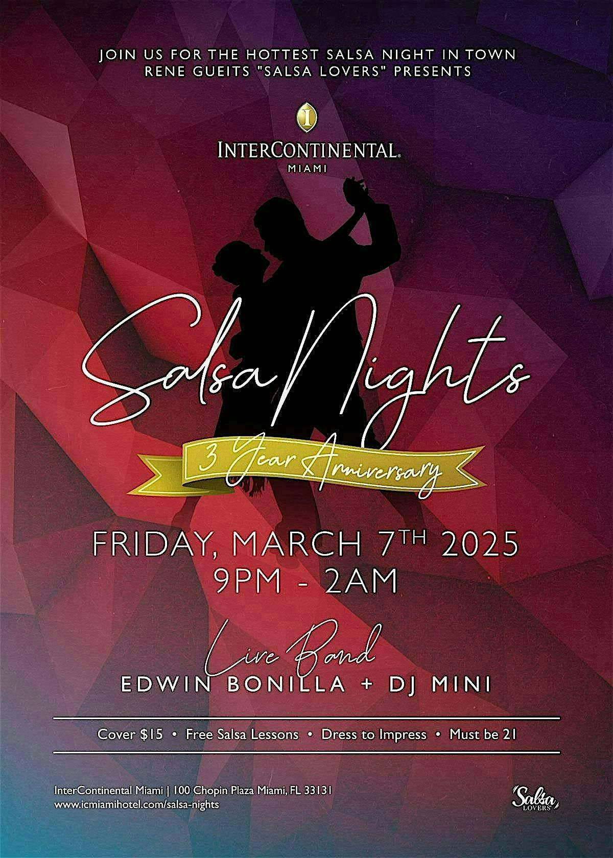 "Salsa Nights" at the Intercontinental Downtown Miami, InterContinental ...
