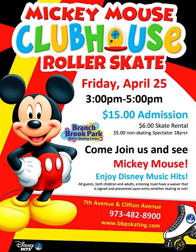 Mickey Mouse Clubhouse Disney Skate, Branch Brook Park Roller Skating ...