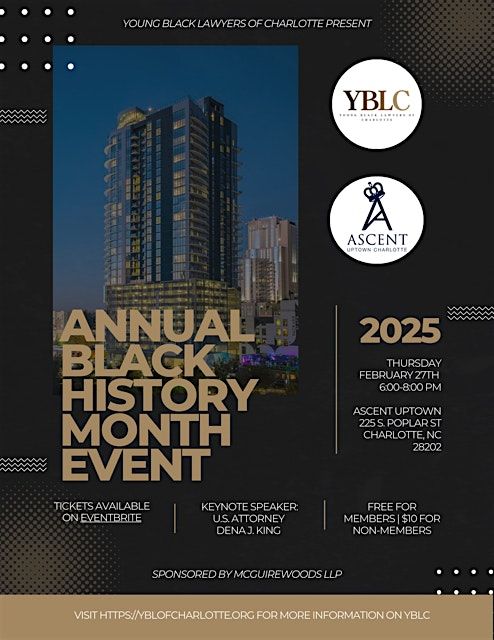 YBLC Annual Black History Month Event, Ascent Uptown, Charlotte, 27 ...