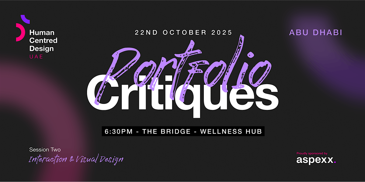 Portfolio Critiques: Interaction & Visual Design (Abu Dhabi), THE ...