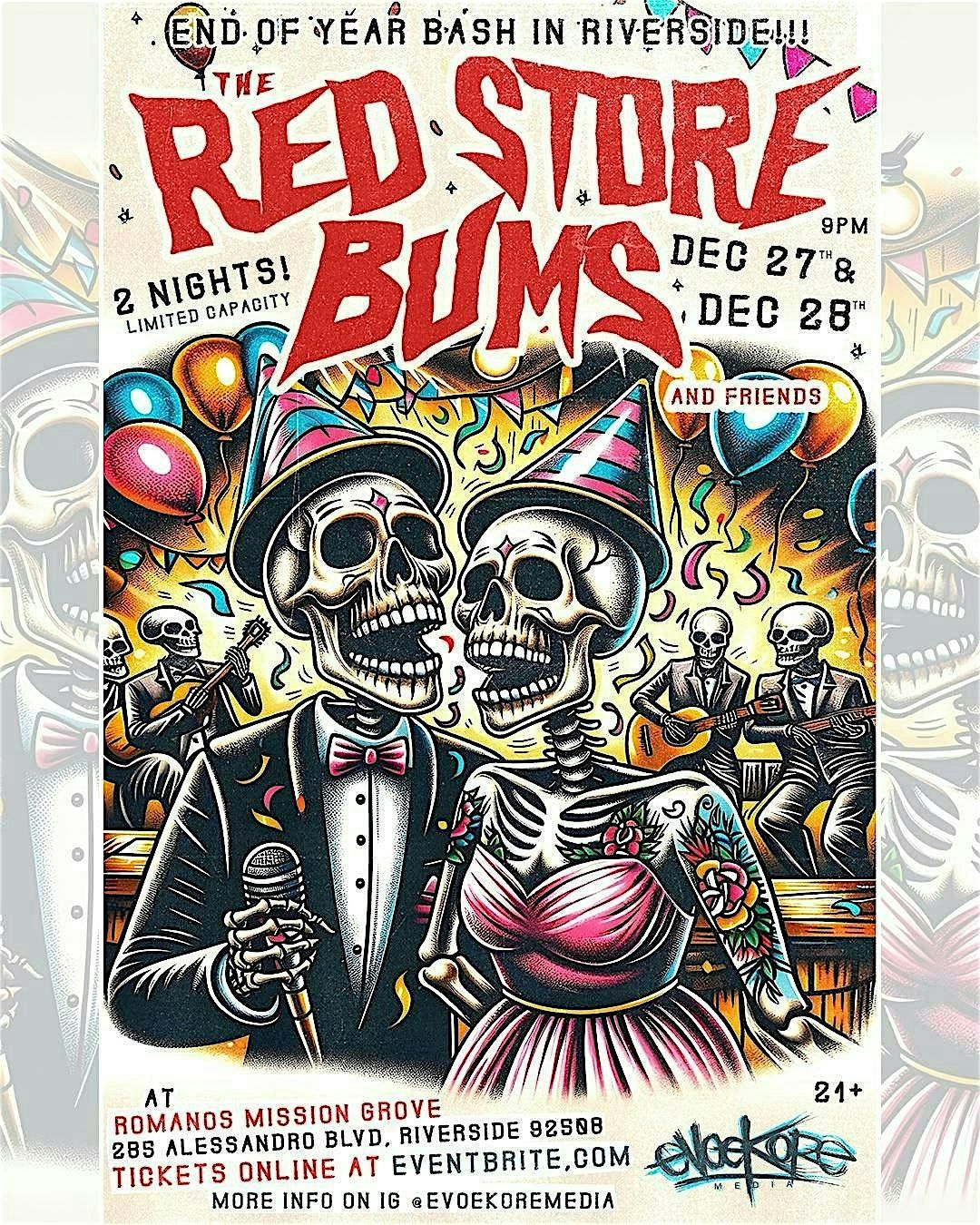 RED STORE BUMS - End of year BASH in RIVERSIDE ! NIGHT 2 ⚡️ DEC 28, Romano's Chicago Pizzeria ...