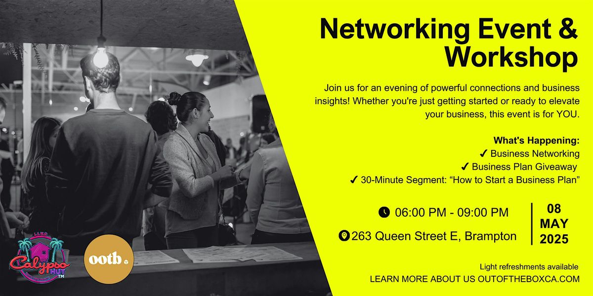 Networking Event & Workshop – Powered by Out of the Box, Calypso Hut ...