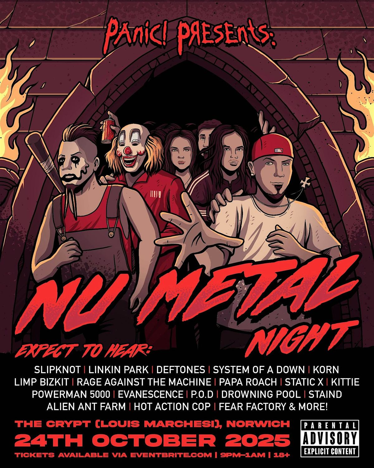PANIC! Presents: Nu-Metal Night !, Louis Marchesi, Norwich, 24 October ...