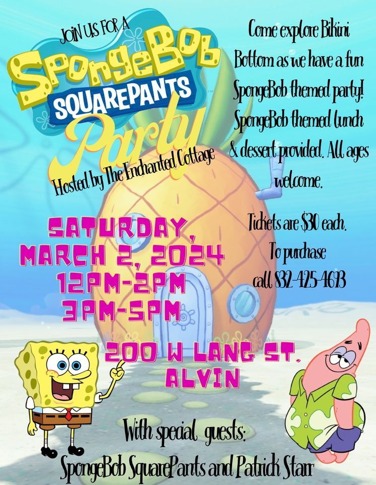 SpongeBob Luncheon, 200 W Lang St, Alvin , 2 March 2024 | AllEvents