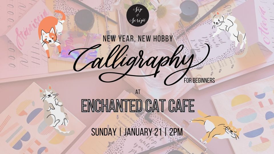Modern Calligraphy for Beginners at Enchanted Cat Cafe, Enchanted Cat ...