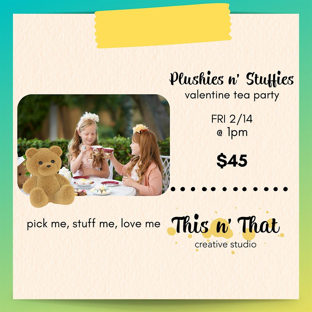 Valentine Plushie n Stuffie Tea Party, This n' That Creative Studio ...
