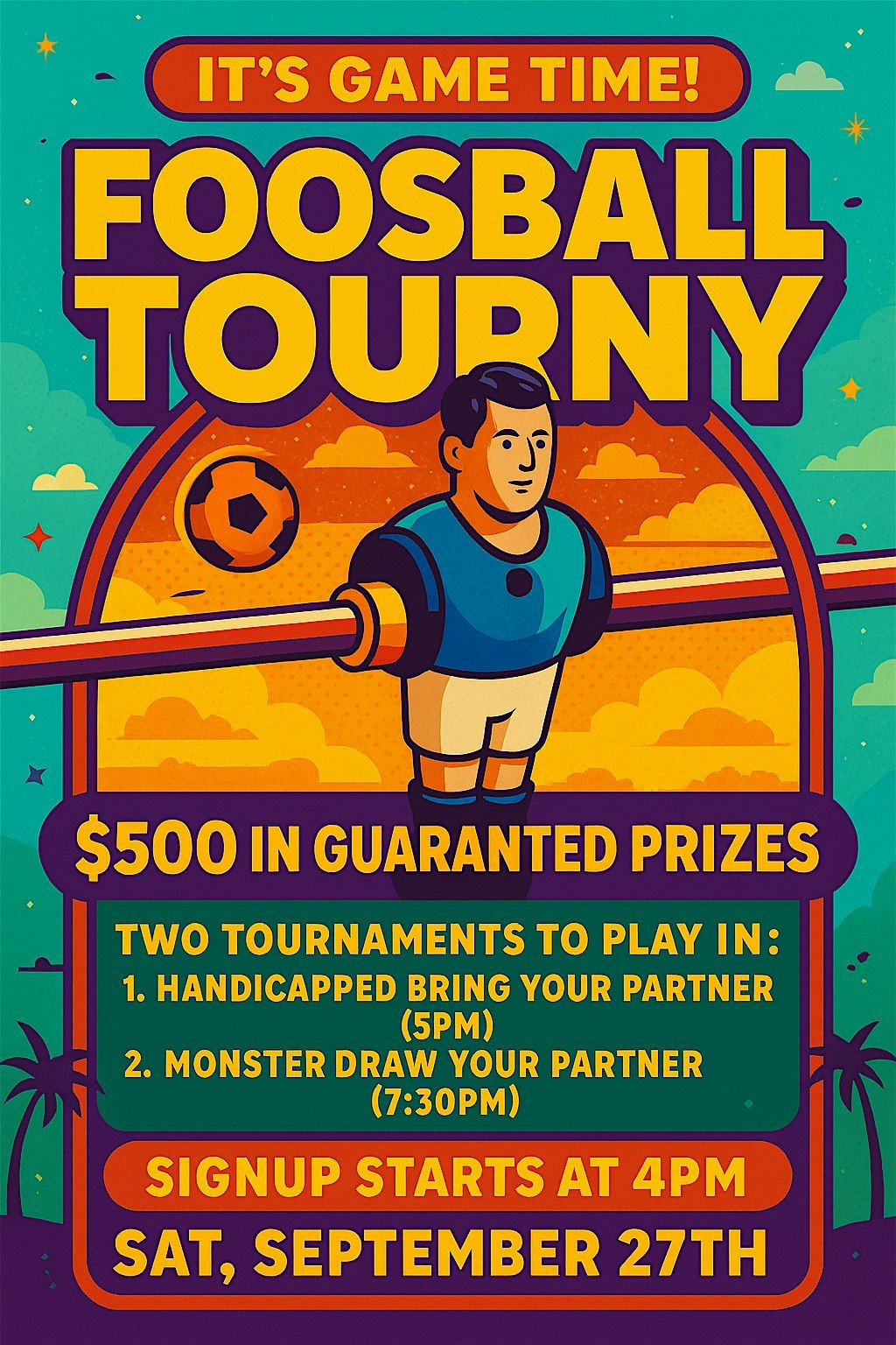 Foosball Tournament, Dart Bar & Games, Jacksonville, 27 September 2025 ...