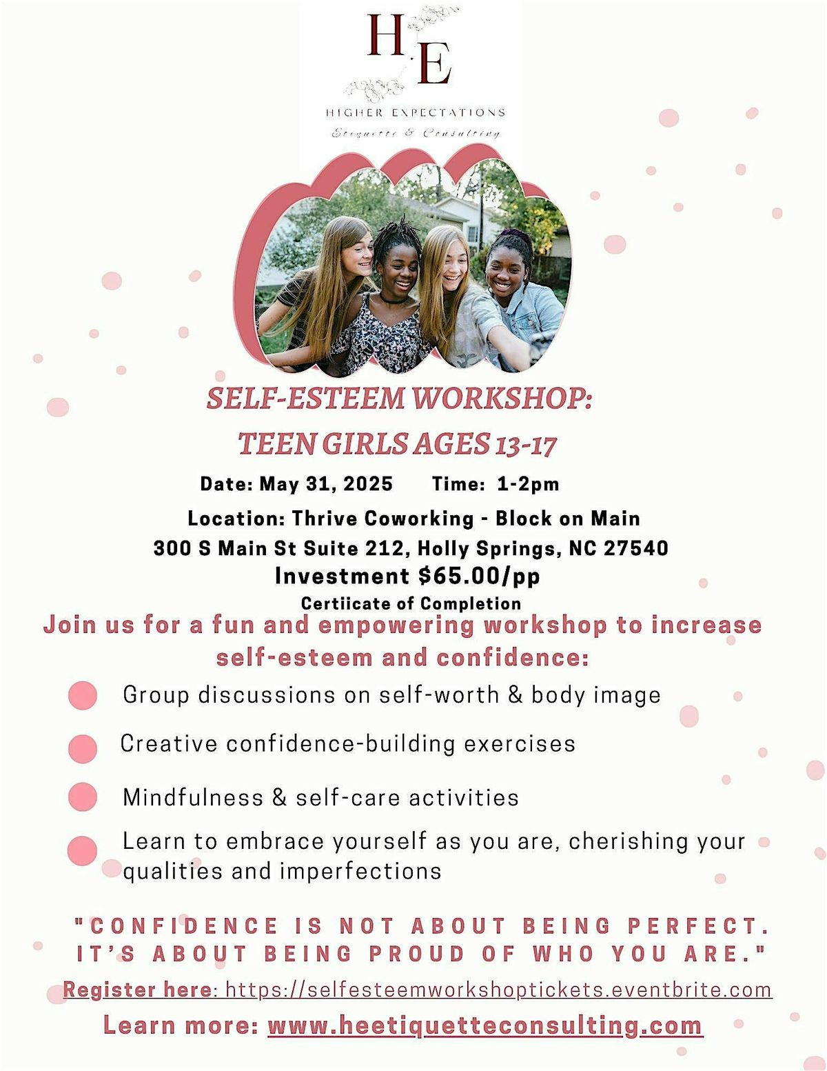 Self-Esteem Workshop, THRIVE | Coworking, Holly Springs, 31 May 2025 ...