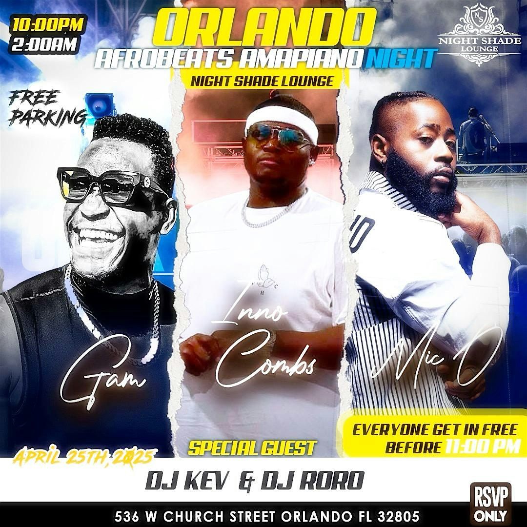 Afrobeats Amapiano Kompa Night!, Night Shade Lounge Orlando, 25 April ...
