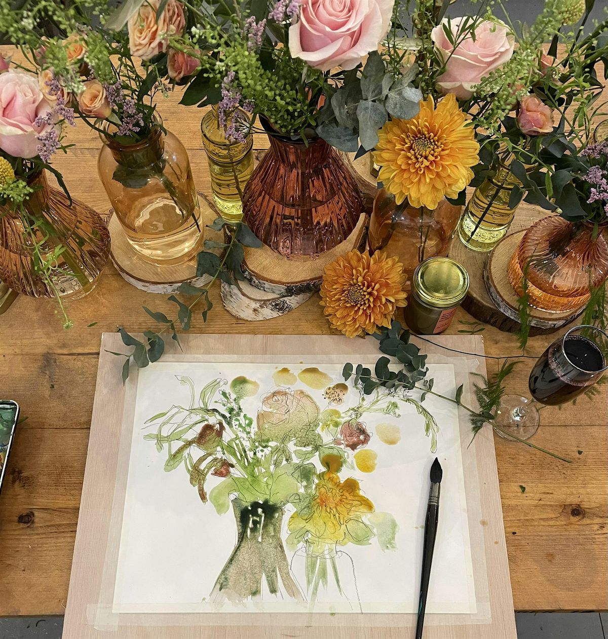 Painting flowers in Watercolour with Wine, 2 Gillespie Cres, Edinburgh ...