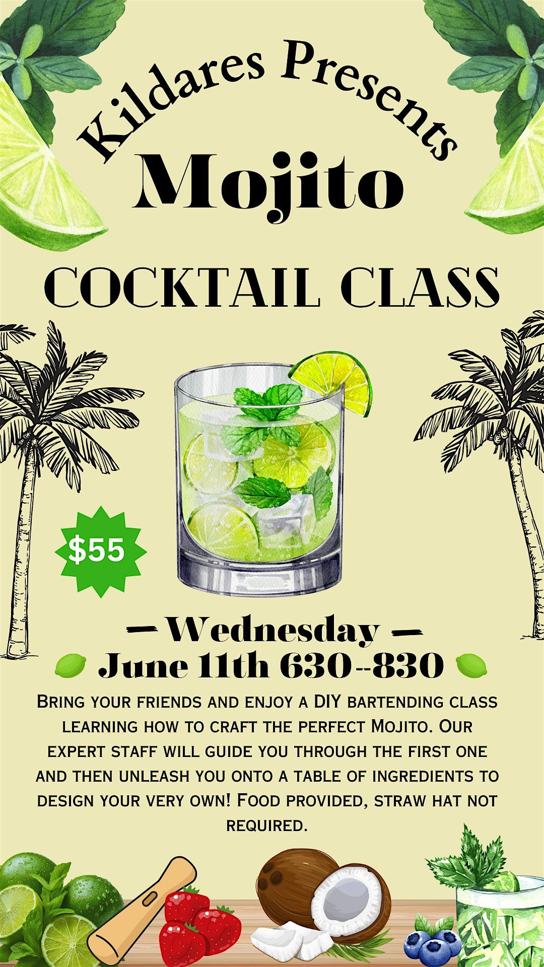 Kildares Presents: Interactive Cocktail Classes Mojito Edition, Kildare ...