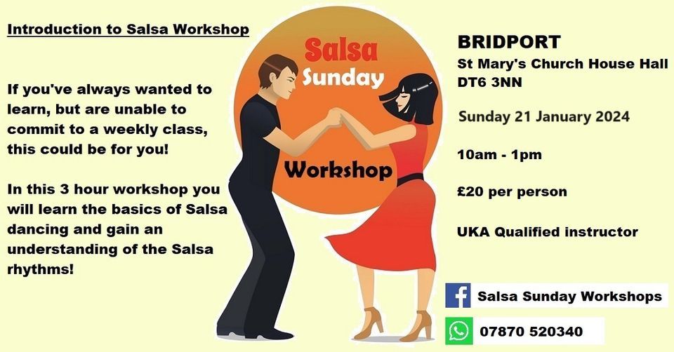 Salsa Sunday Workshop - Bridport, St. Mary's Church Hall, Bridport ...