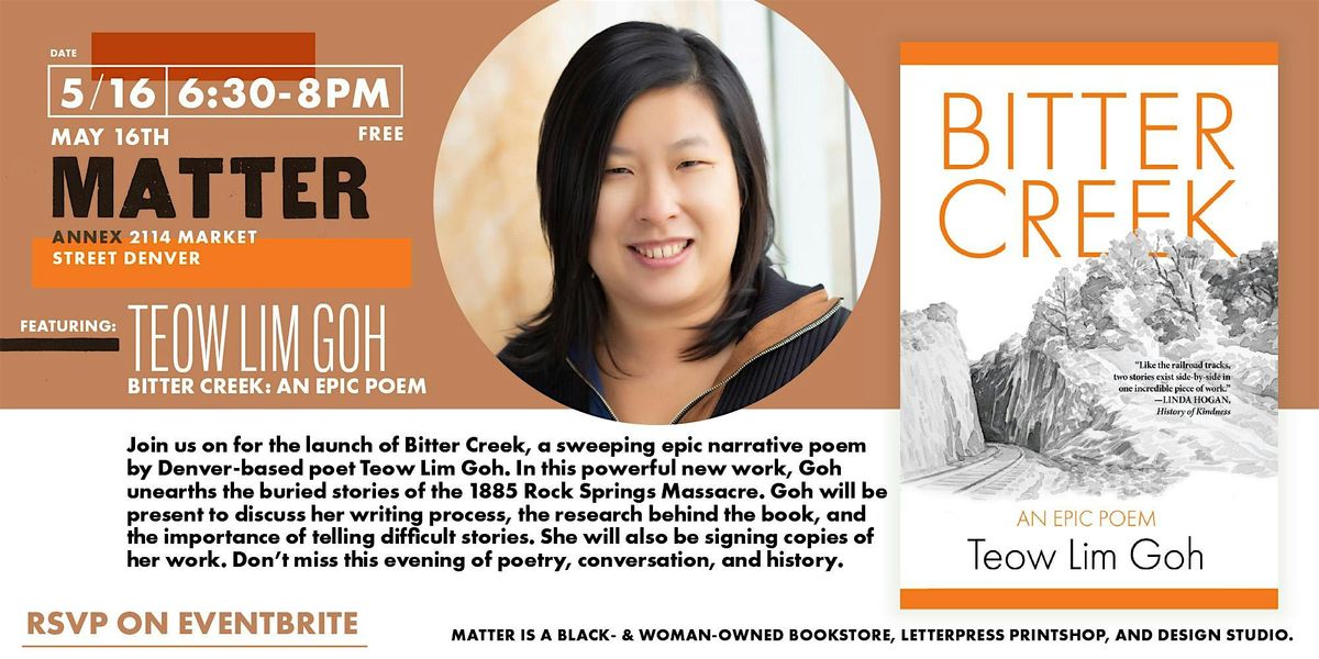 Book Launch: "Bitter Creek: An Epic Poem" by Teow Lim Goh, The Shop at ...