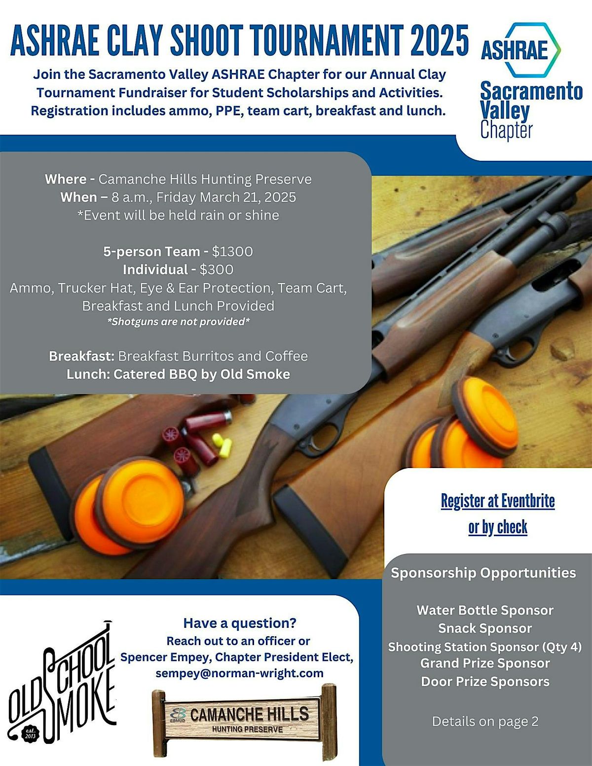 SACRAMENTO VALLEY ASHRAE CLAY SHOOT TOURNAMENT 2025, 2951 Curran Rd ...