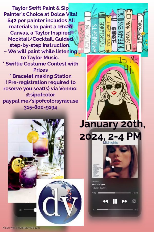 SOLD OUT!!! TAYLOR SWIFT PAINT SESSION #2 DOLCE VITA, Dolce Vita Bar ...