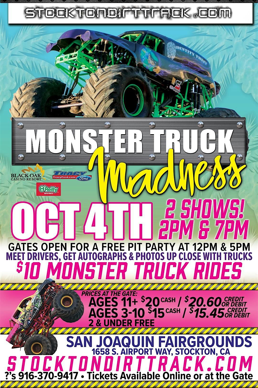 October 4th Monster Truck Madness - San Joaquin County Fairgrounds, San ...