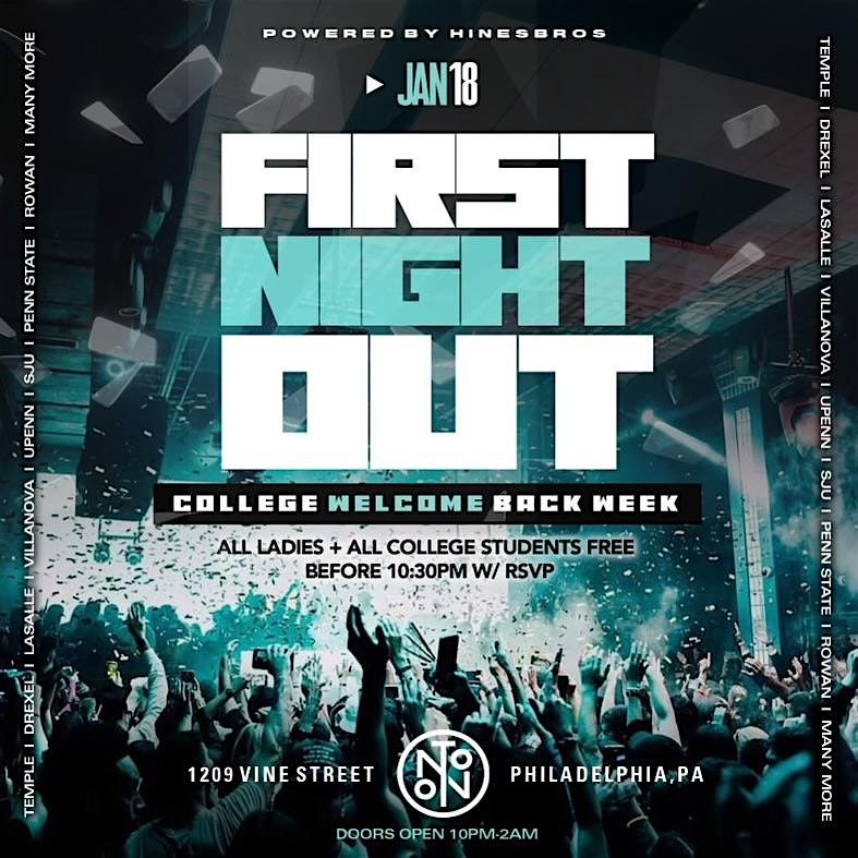 First Night Out : College Welcome Back Week, NOTO Philadelphia, 18 ...