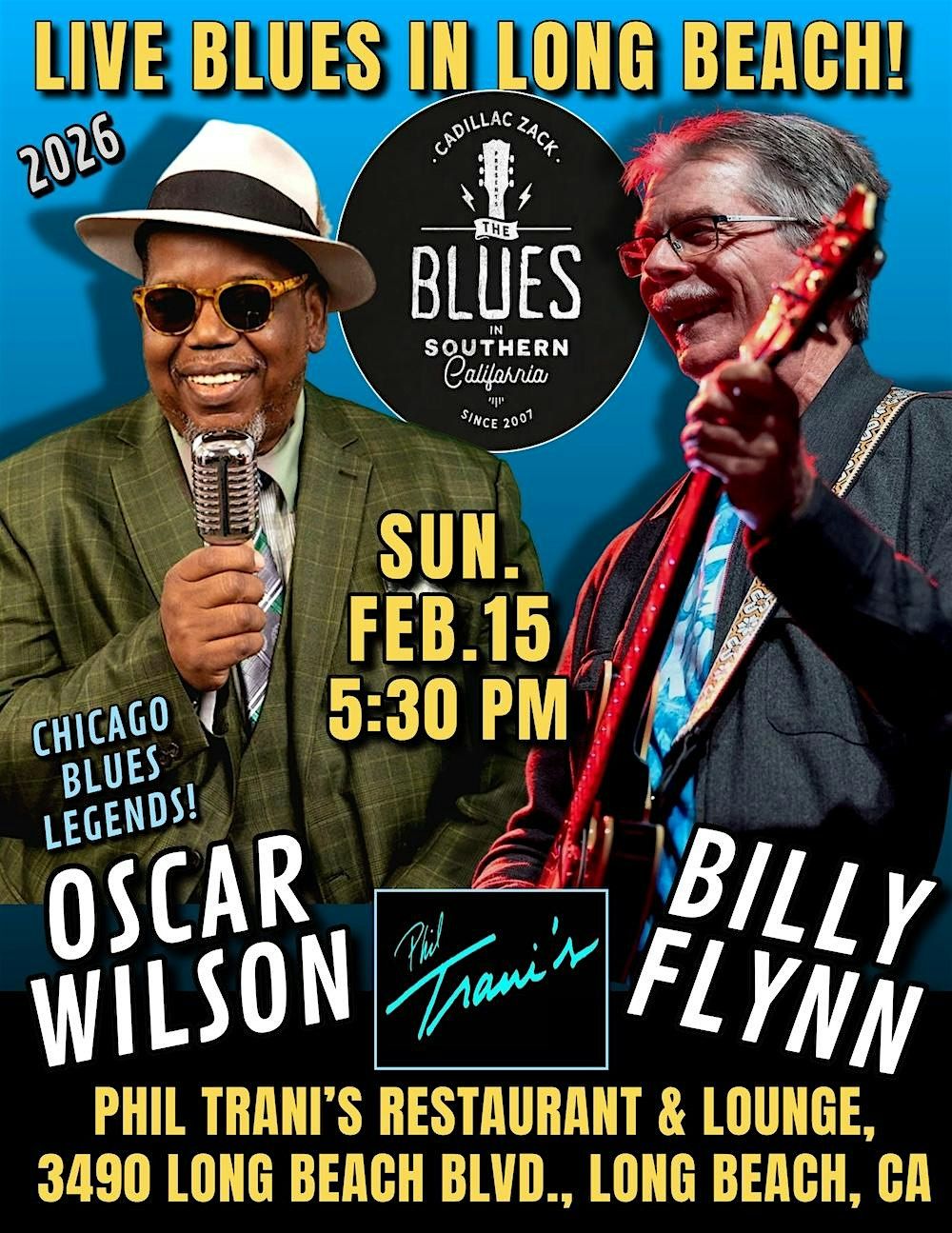BILLY FLYNN & OSCAR WILSON BAND - Chicago Blues Legends - in Long Beach ...