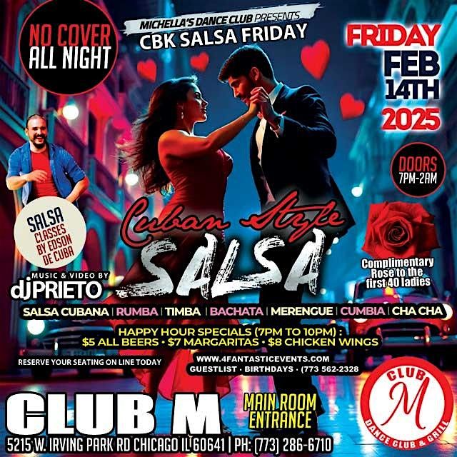 Cuban Style Valentine Salsa Friday (Free Rose for Ladies) @ CLUB M ...