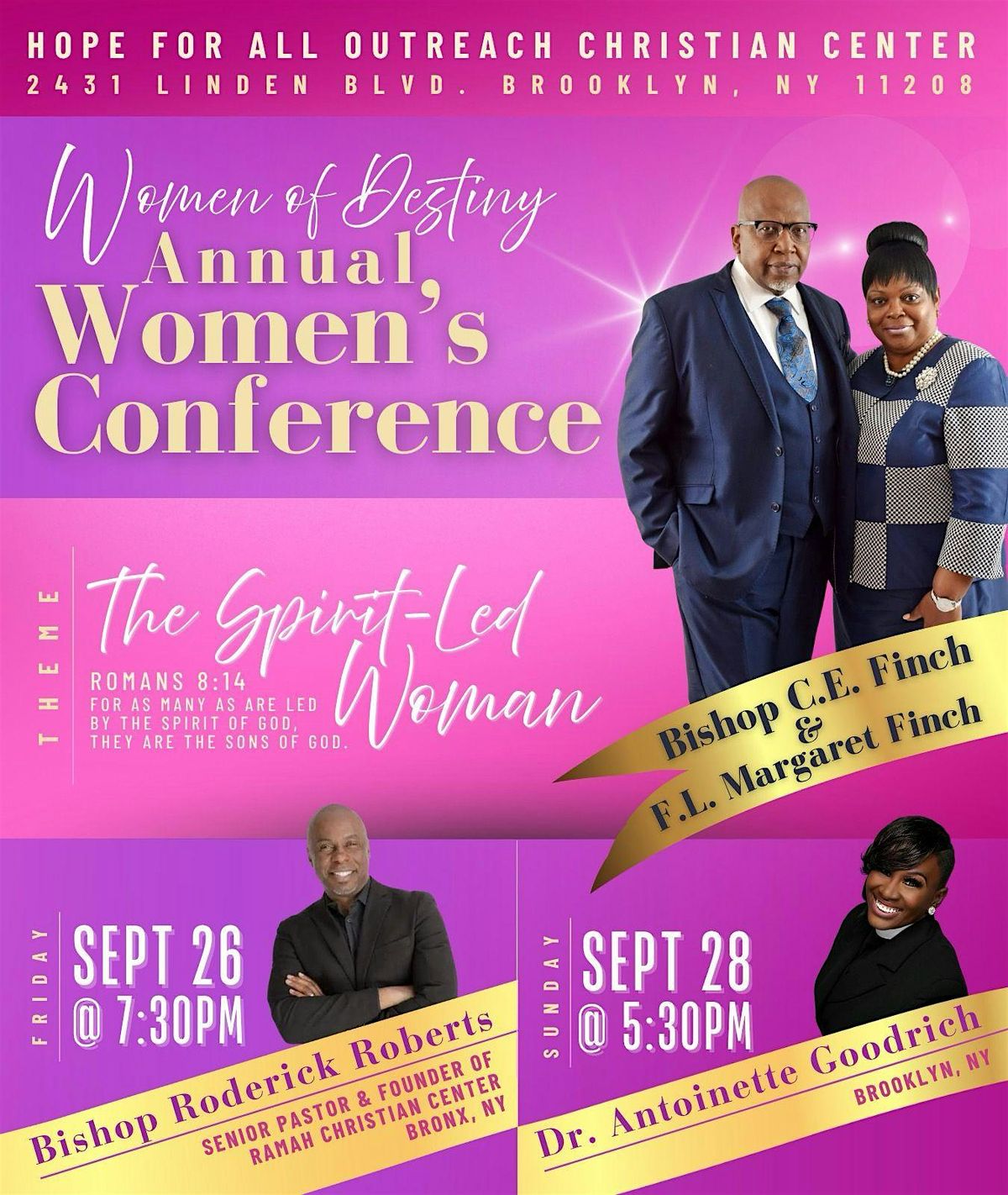 Women of Destiny Annual Women’s Conference Theme: “The Spirit-Led Woman ...