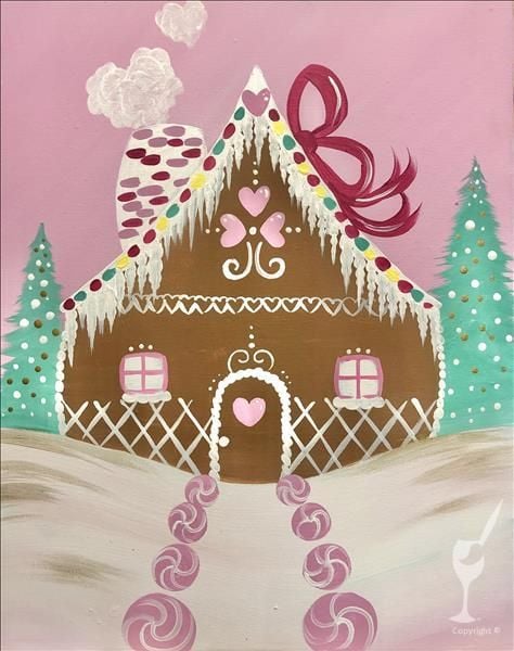 Create your own Gingerbread House- ages 6+, Painting with a Twist (1424 ...