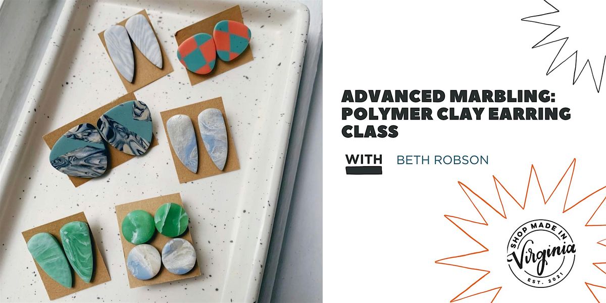 Advanced Marbling: Polymer Clay Earring Class w/Beth Robson Art, 1121 ...