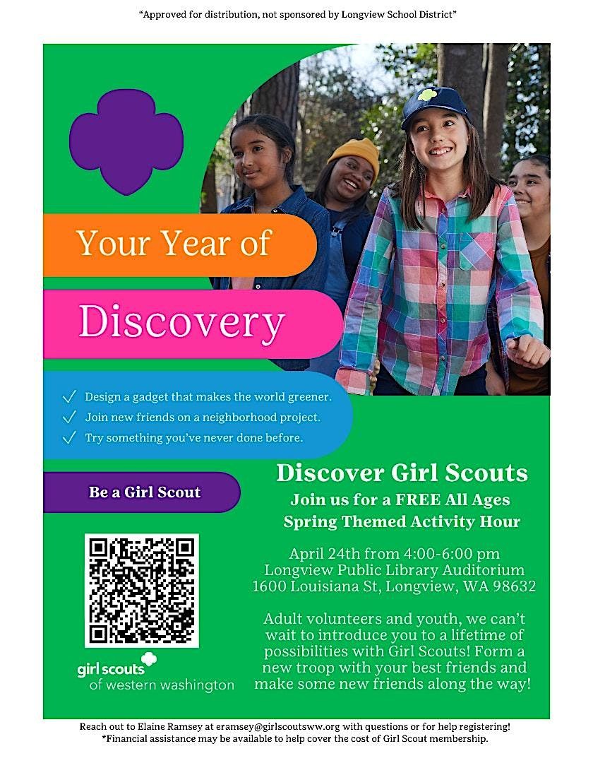 Discovery Girl Scouts and Bloom in Longview!, Longview Public Library ...