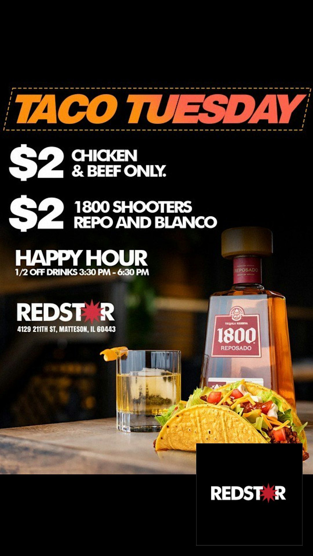 Taco and Margarita Tuesday, Red Star Kitchen + Bar, Matteson, 14 ...