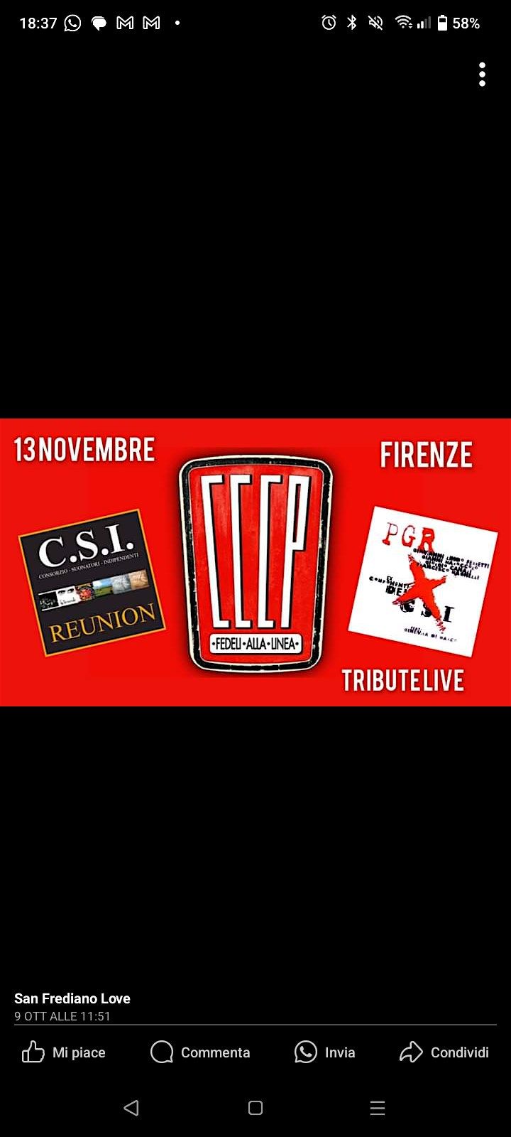 UDP -CCCP CSI PGR LINDO FERRETTI TRIBUTE in Florence!!!, NOF - Eat ...