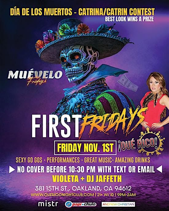 Dia de Los Muertos Catrina Contest at QUE RICO - Limited FREE Tickets ...