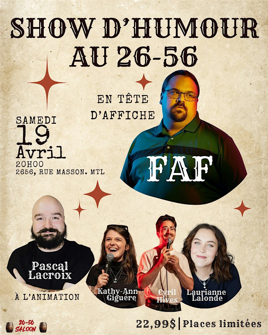 Show dhumour au Saloon - FAF, Pascal Lacroix, et bien dautres!, 2656 ...