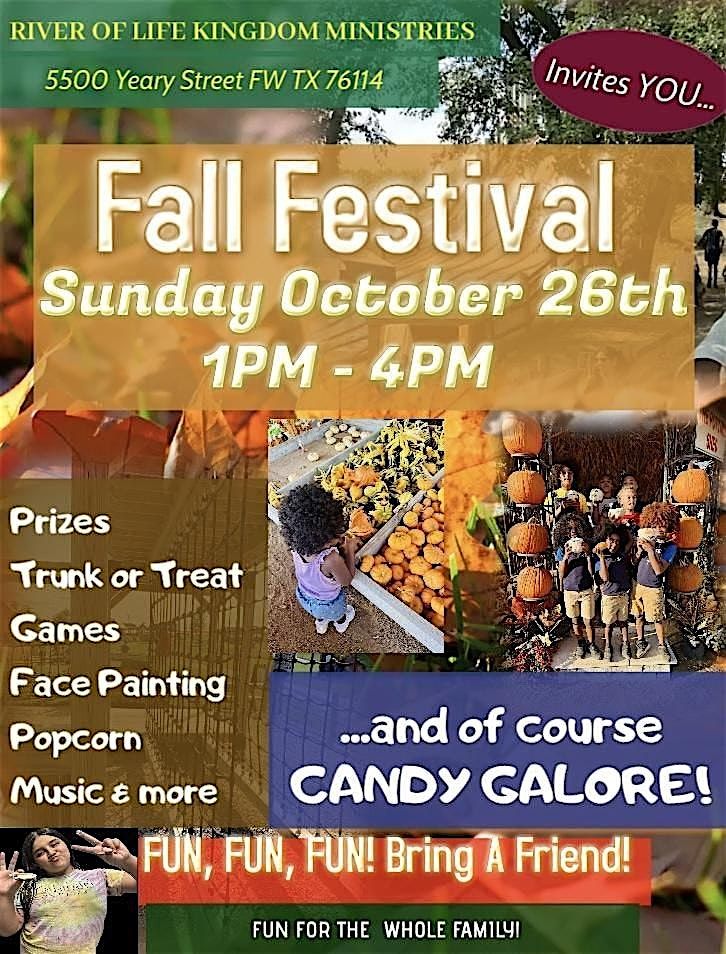 RIVER OF LIFE KINGDOM MINISTRIES Fall Festival, 5500 Yeary St, Fort ...