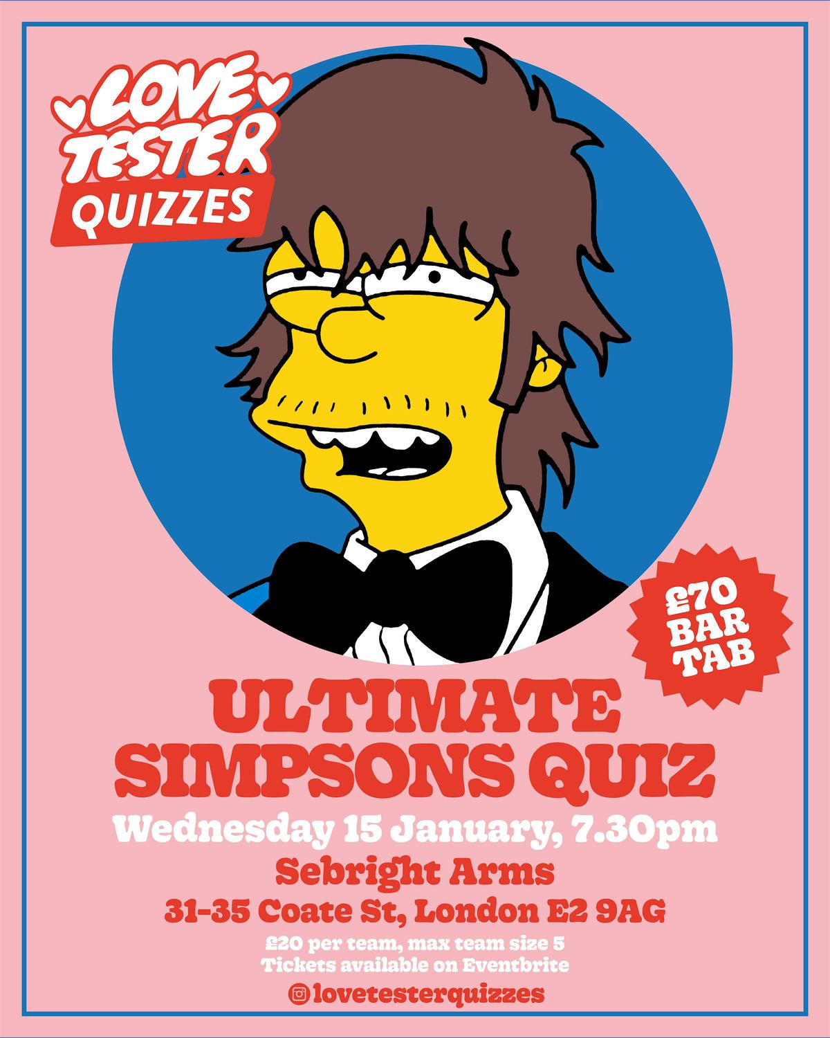 The Ultimate Simpsons Quiz, Sebright Arms, London, 15 January 2025 ...